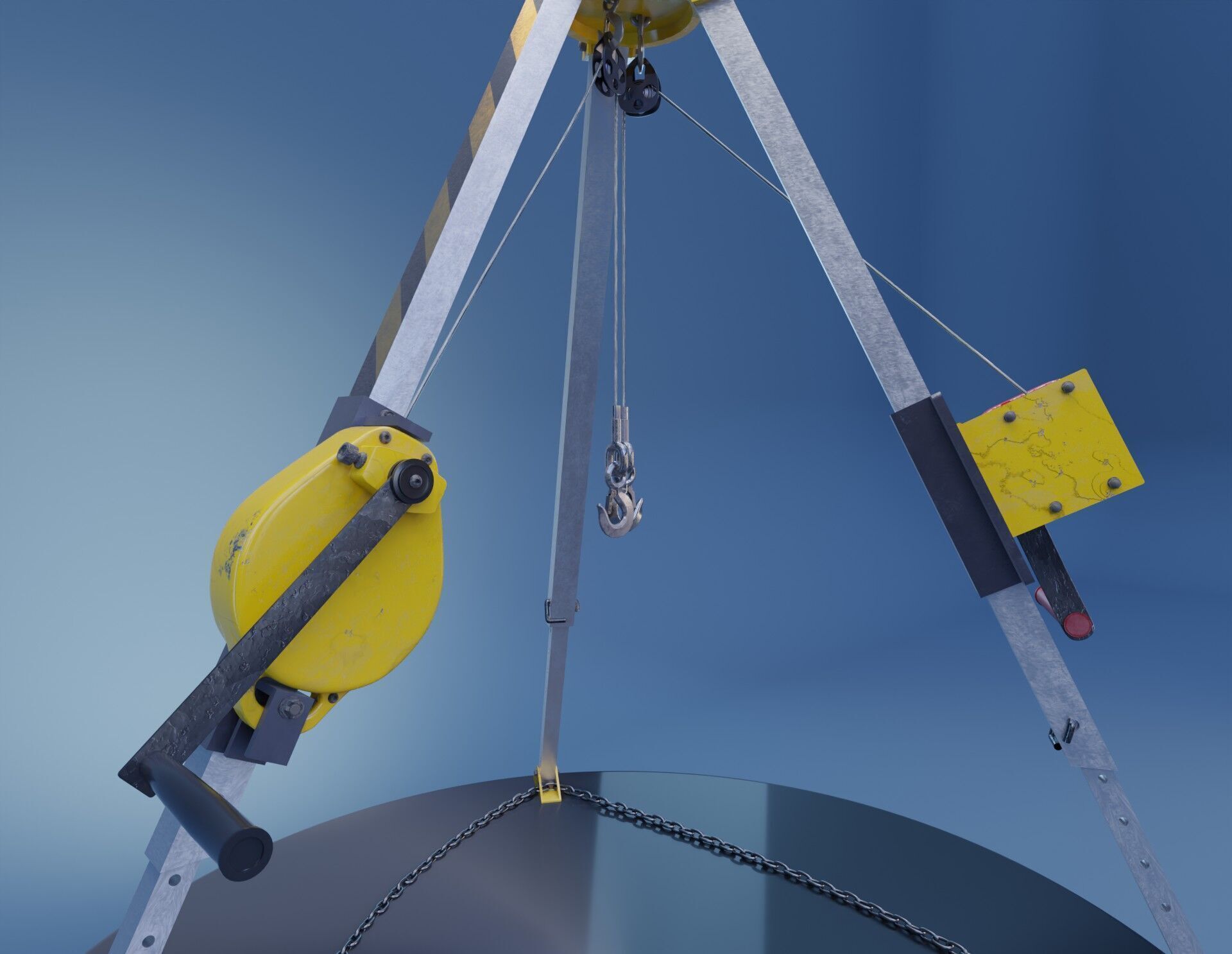 Confined Space Rescue Tripod Device 3D model | CGTrader