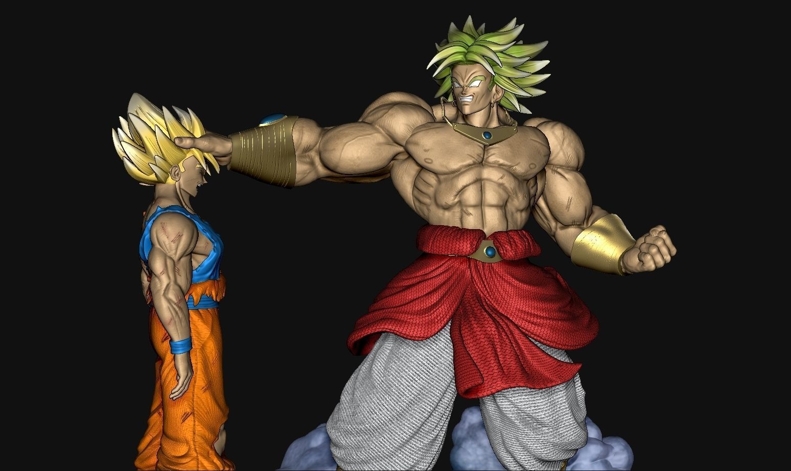 Broly vs Goku 3D model 3D printable | CGTrader