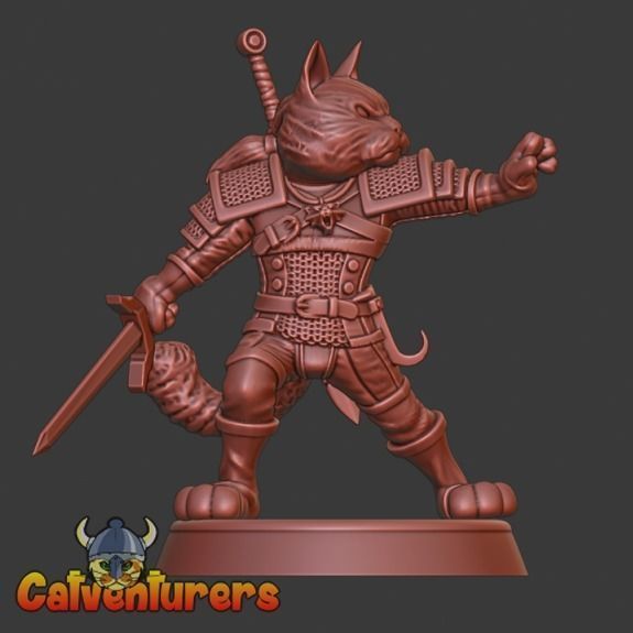 Claws and Casters Fantasy Cats RPG Party 3D model 3D printable | CGTrader