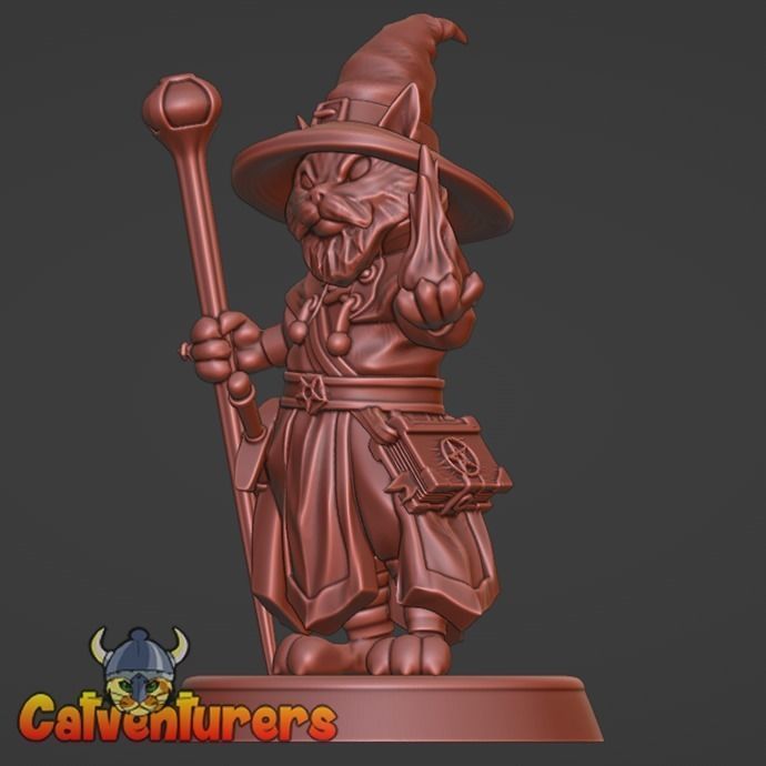 Claws and Casters Fantasy Cats RPG Party 3D model 3D printable | CGTrader