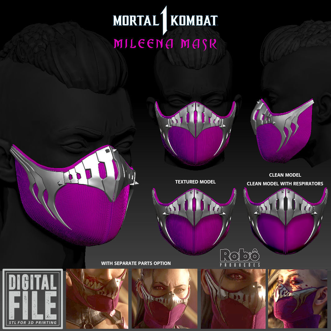 MORTAL KOMBAT 1 MILEENA MASK COSPLAY 2023 3D model 3D printable | CGTrader