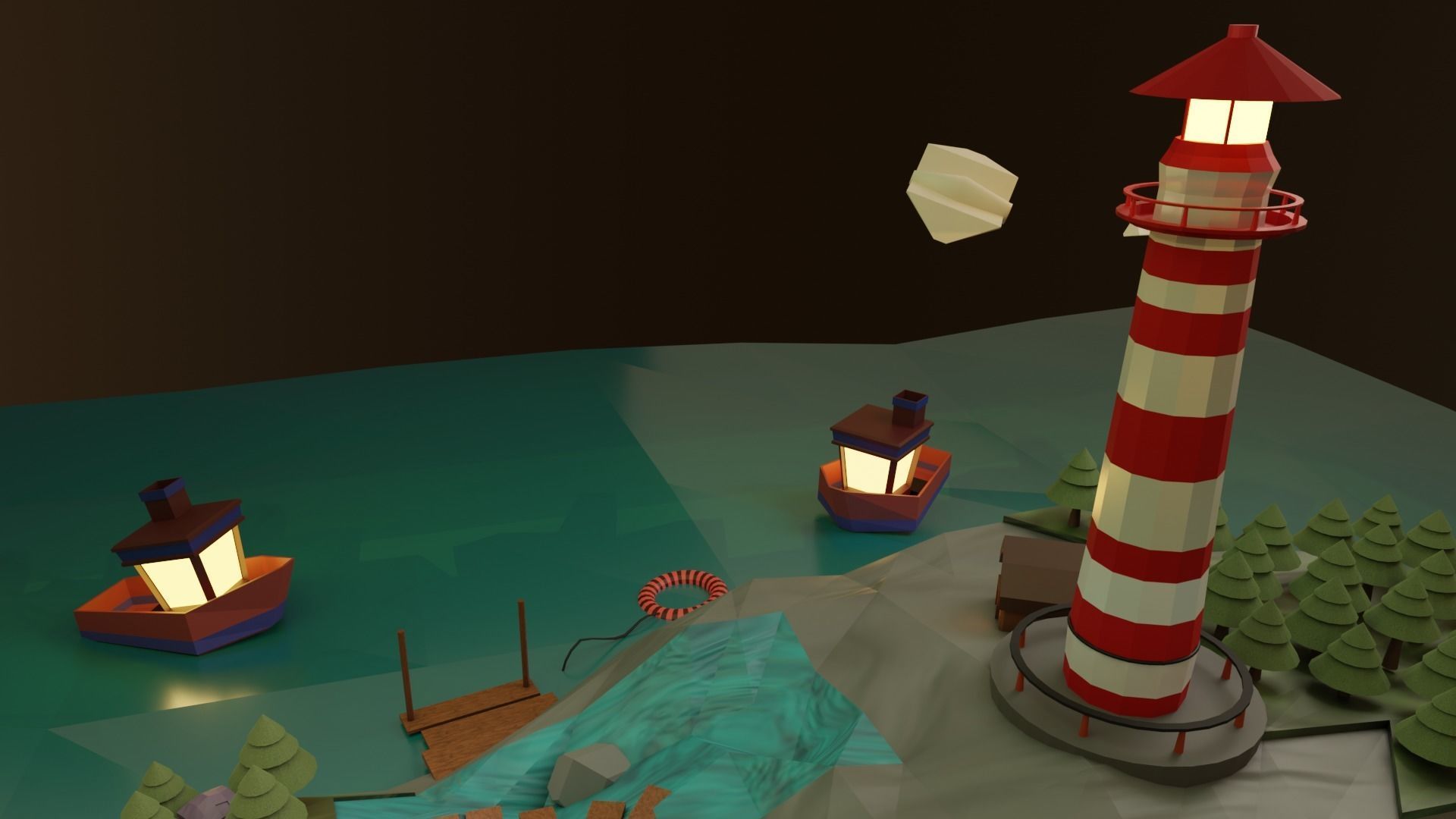 3D model Lighthouse Diorama 001 VR / AR / low-poly | CGTrader