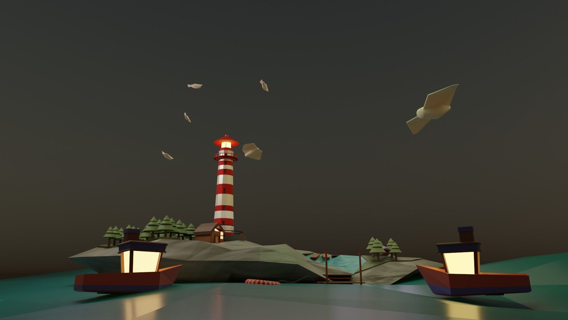 3D model Lighthouse Diorama 001 VR / AR / low-poly | CGTrader