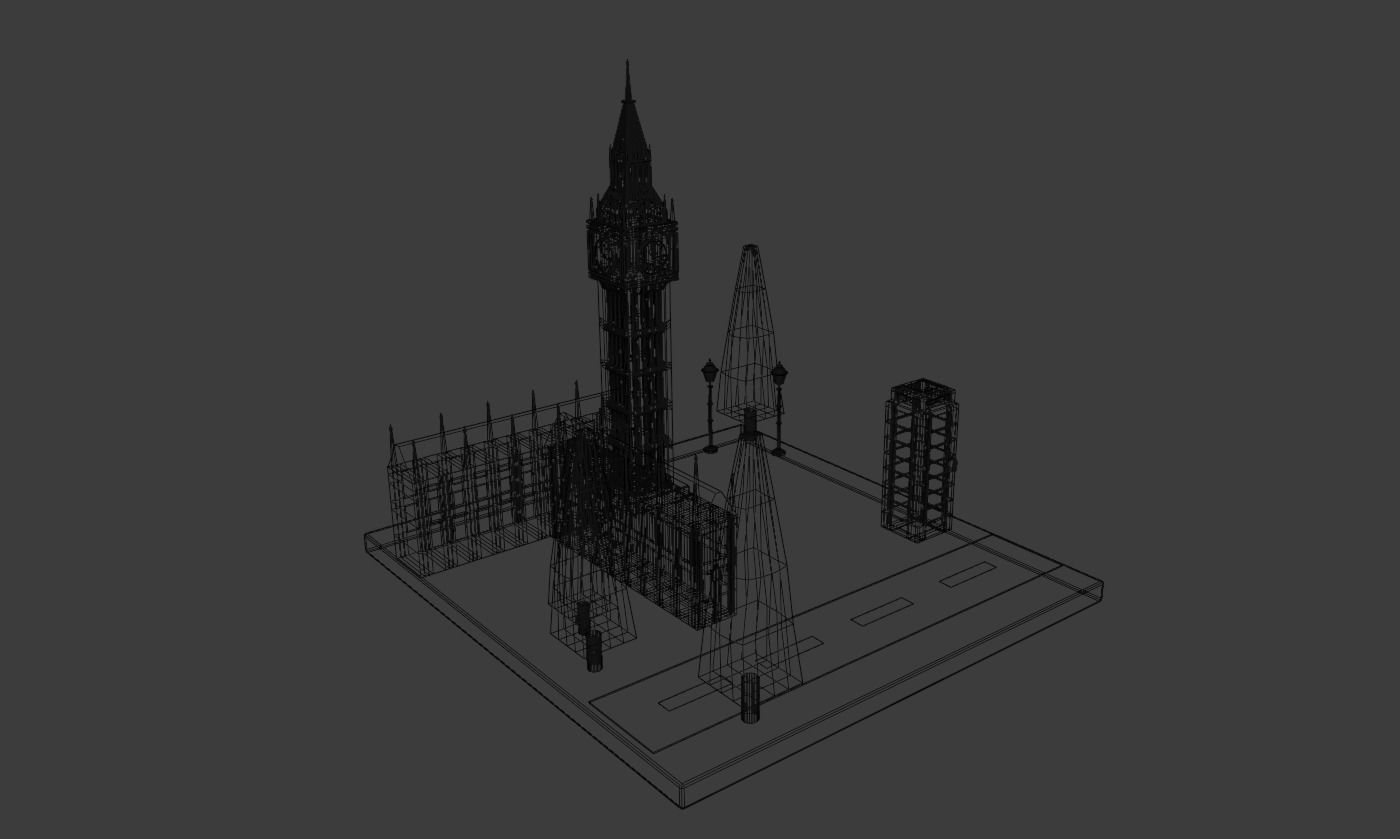 3D model Big Ben Diorama 001 VR / AR / low-poly | CGTrader