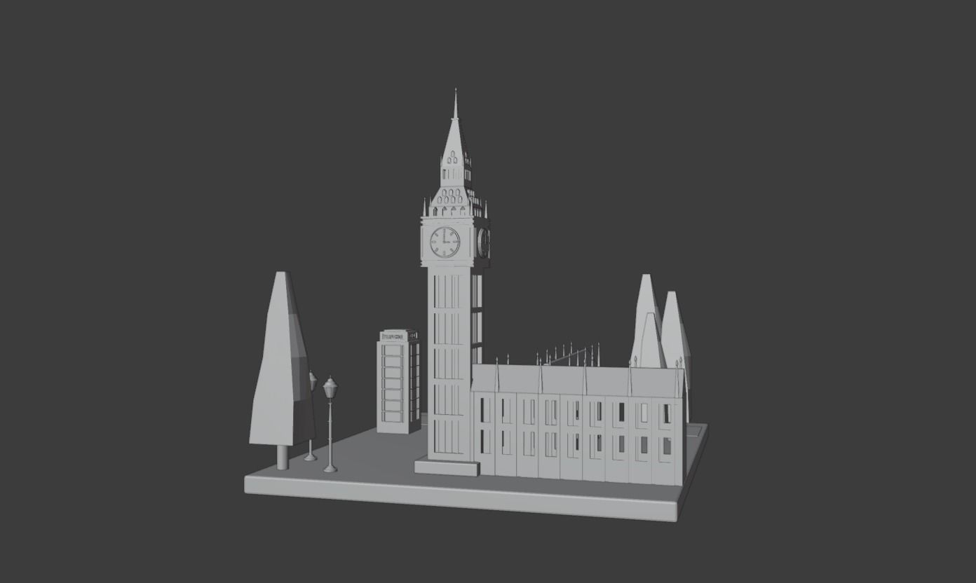 3D model Big Ben Diorama 001 VR / AR / low-poly | CGTrader
