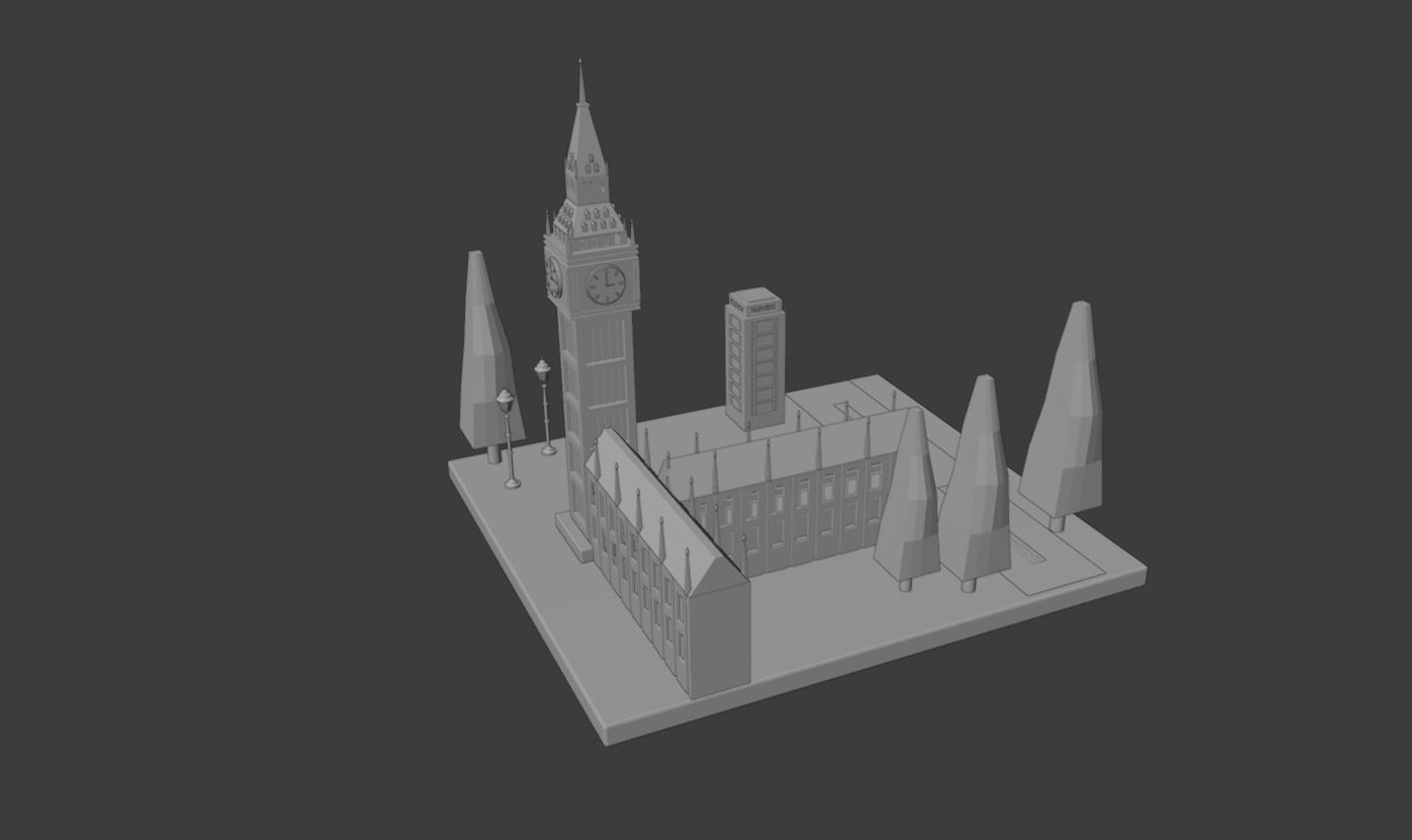 3D model Big Ben Diorama 001 VR / AR / low-poly | CGTrader