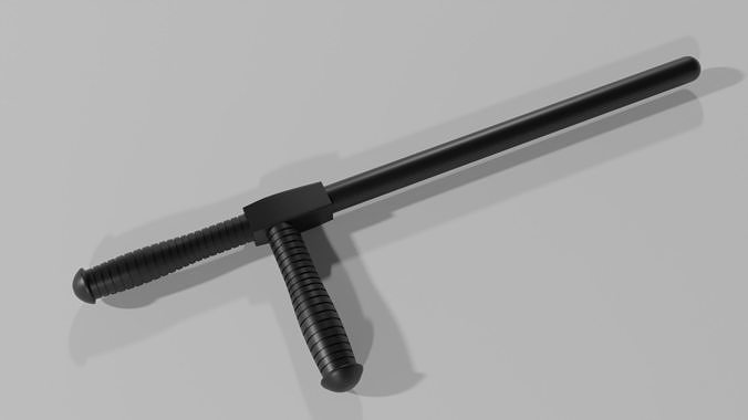 3D model LowPoly Police Baton GameReady Weapon Asset VR / AR / low-poly ...