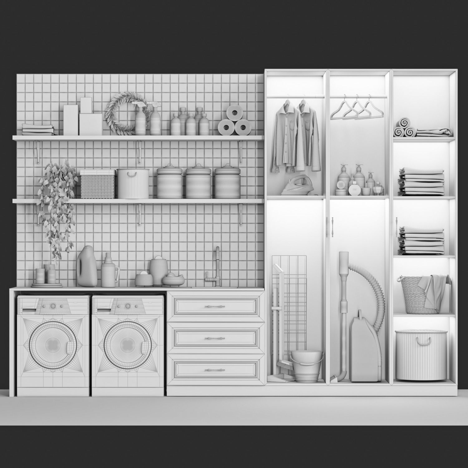 3D model laundry room decor VR / AR / low-poly | CGTrader