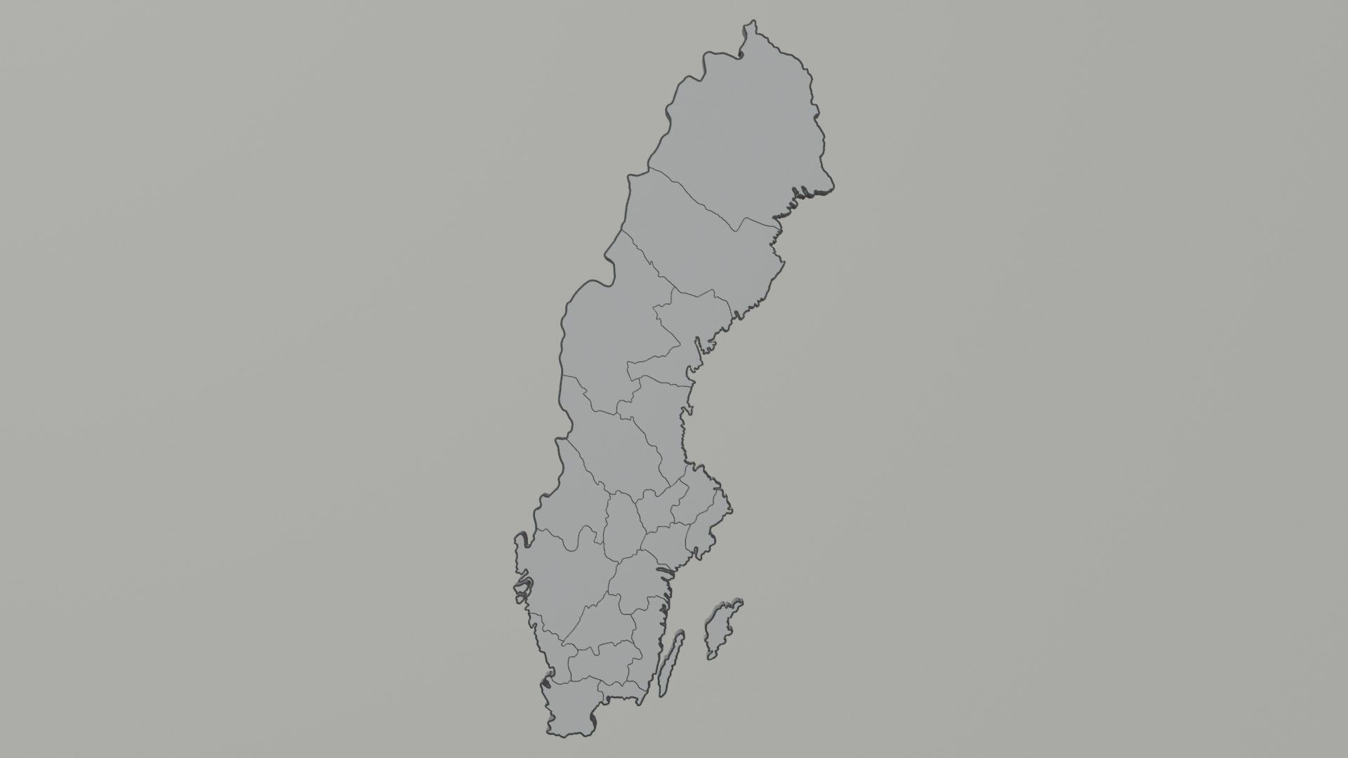 Political Map of Sweden 3D model | CGTrader
