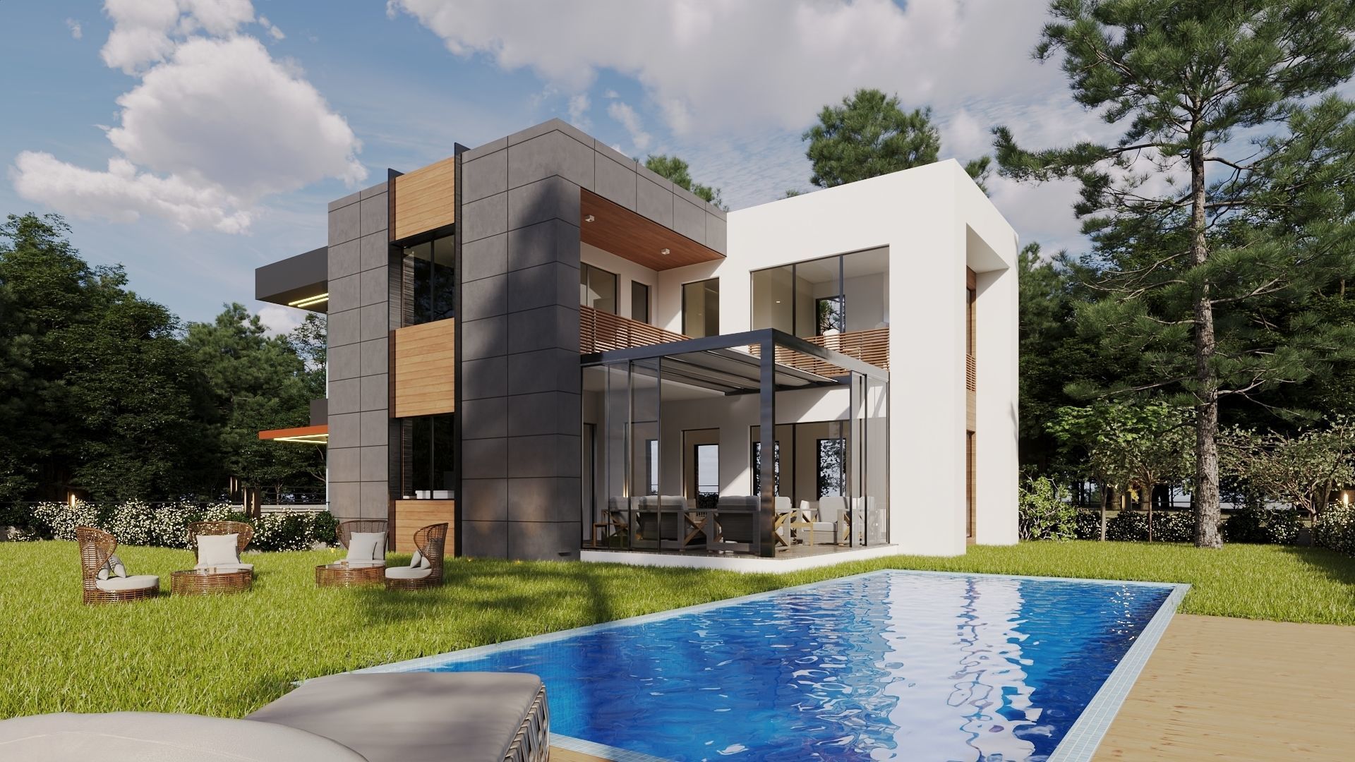 Small Villa - Modern 3D model rigged | CGTrader