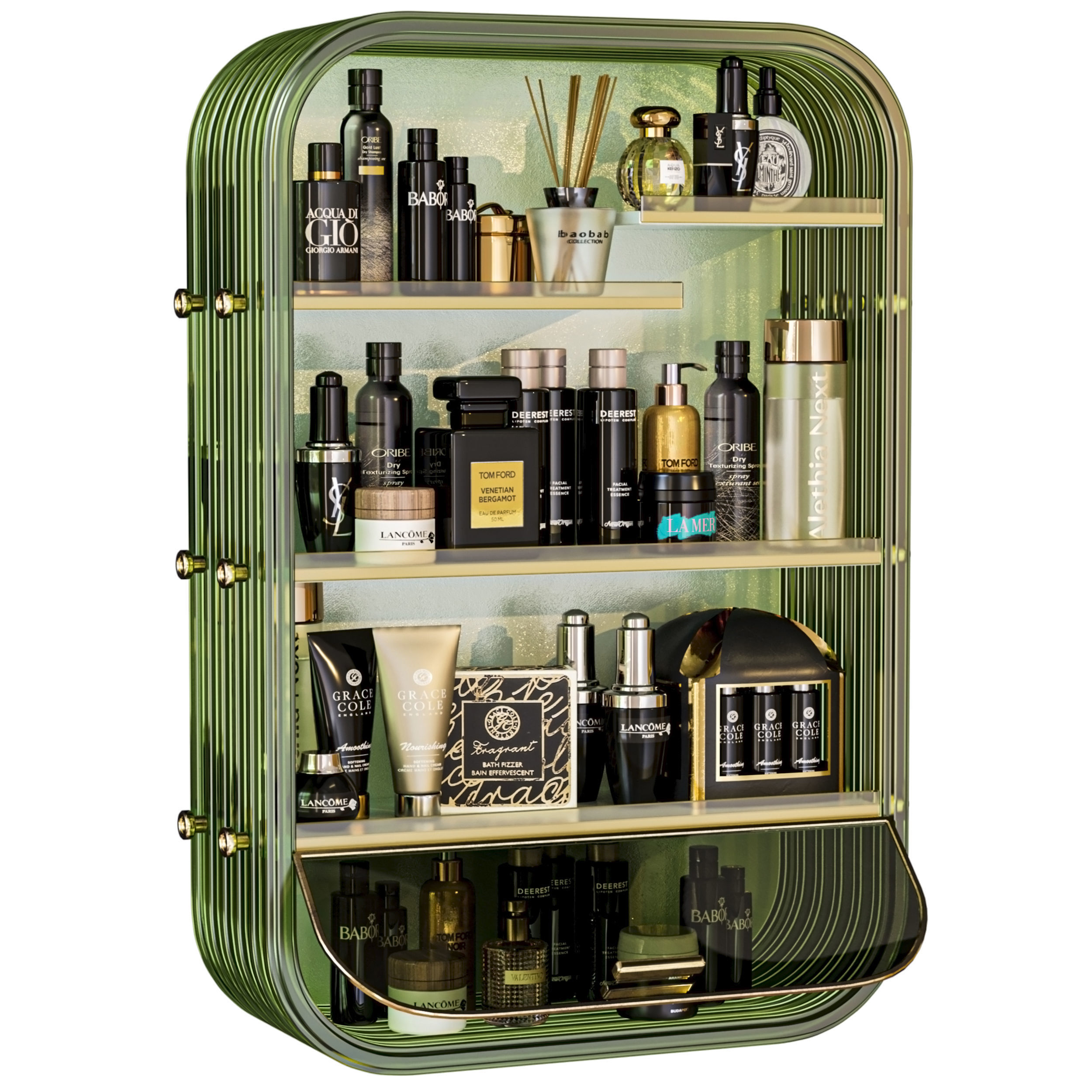 Designer shelf with luxury cosmetics for bathroom 3D model | CGTrader