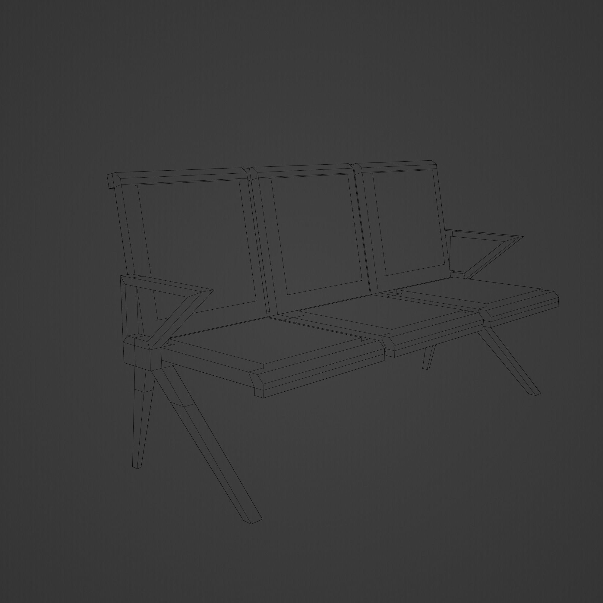 3 Seat Hospital Waiting Chair free VR / AR / low-poly 3D model | CGTrader