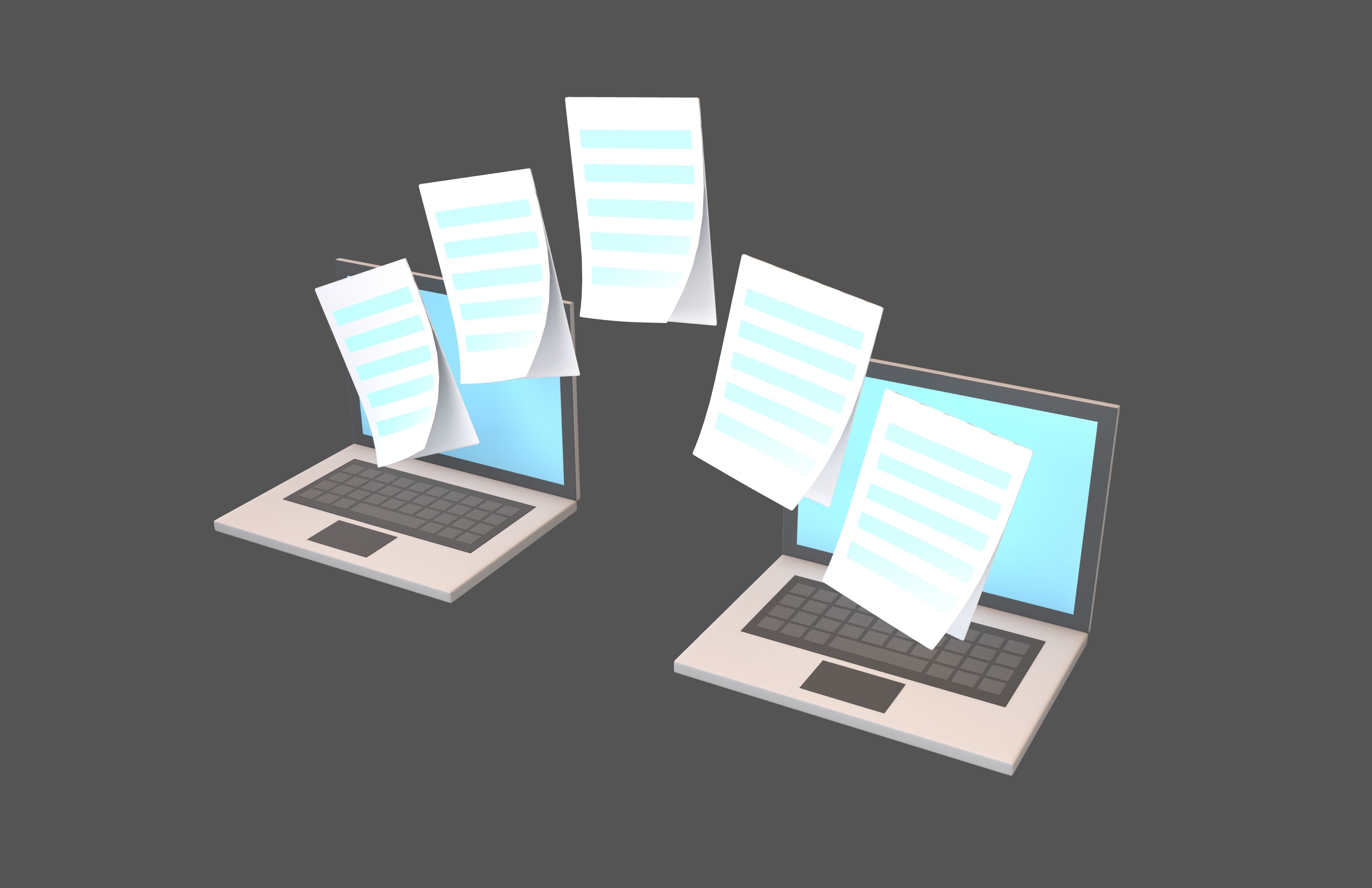 3D model Files Transfer Icon v1 001 VR / AR / low-poly | CGTrader