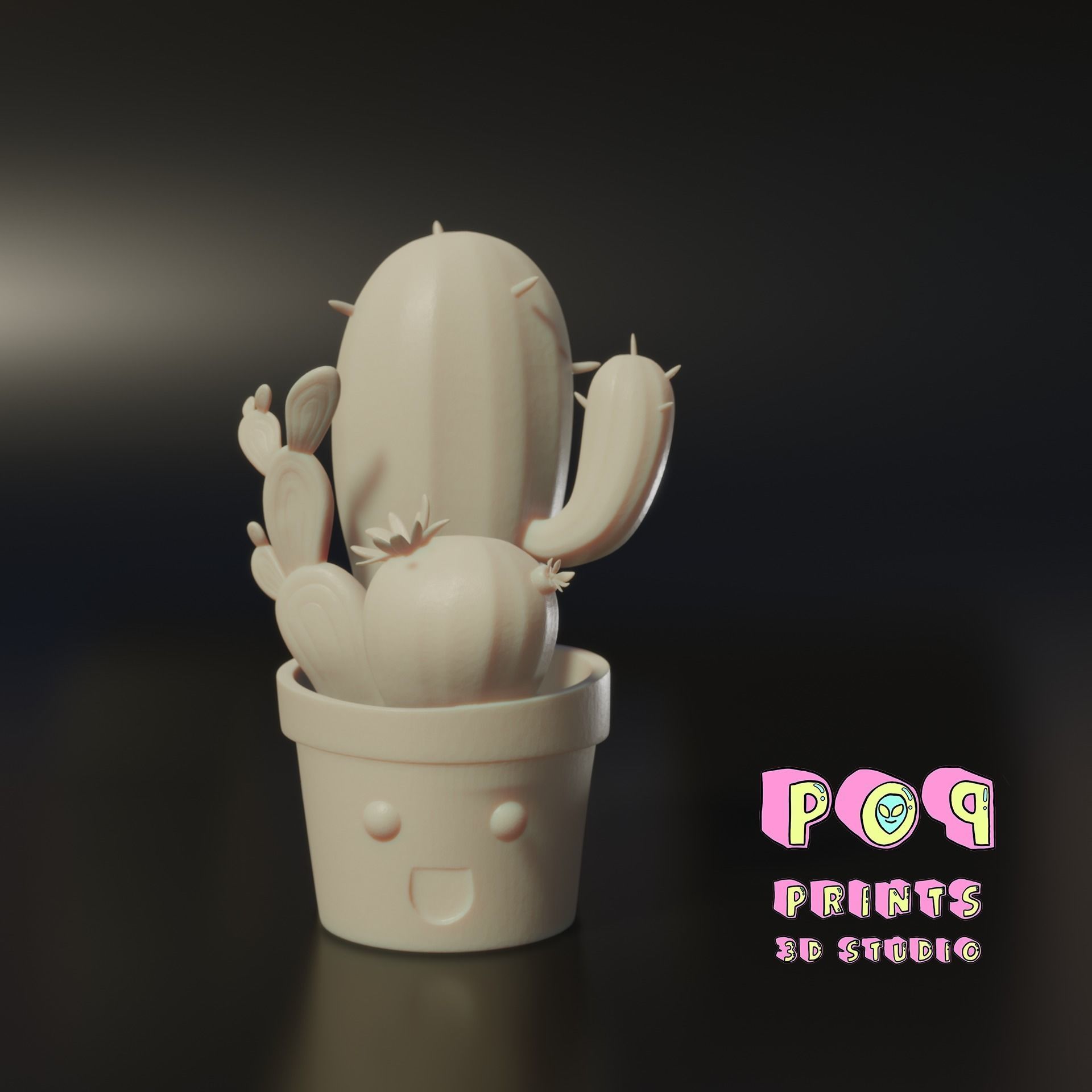 Cute Happy Cactus 3D model | CGTrader