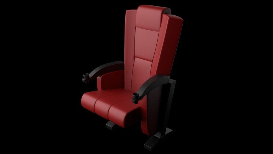 3D model Theatre Cinema Hall Chair VR / AR / low-poly | CGTrader