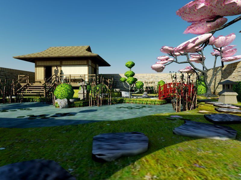 Simple garden Japanese house 3D model 3D printable | CGTrader