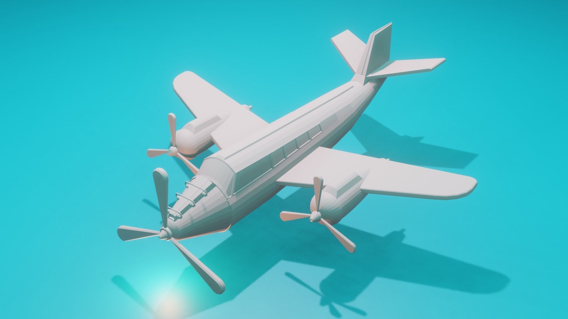 3D model Three propeller plane VR / AR / low-poly | CGTrader