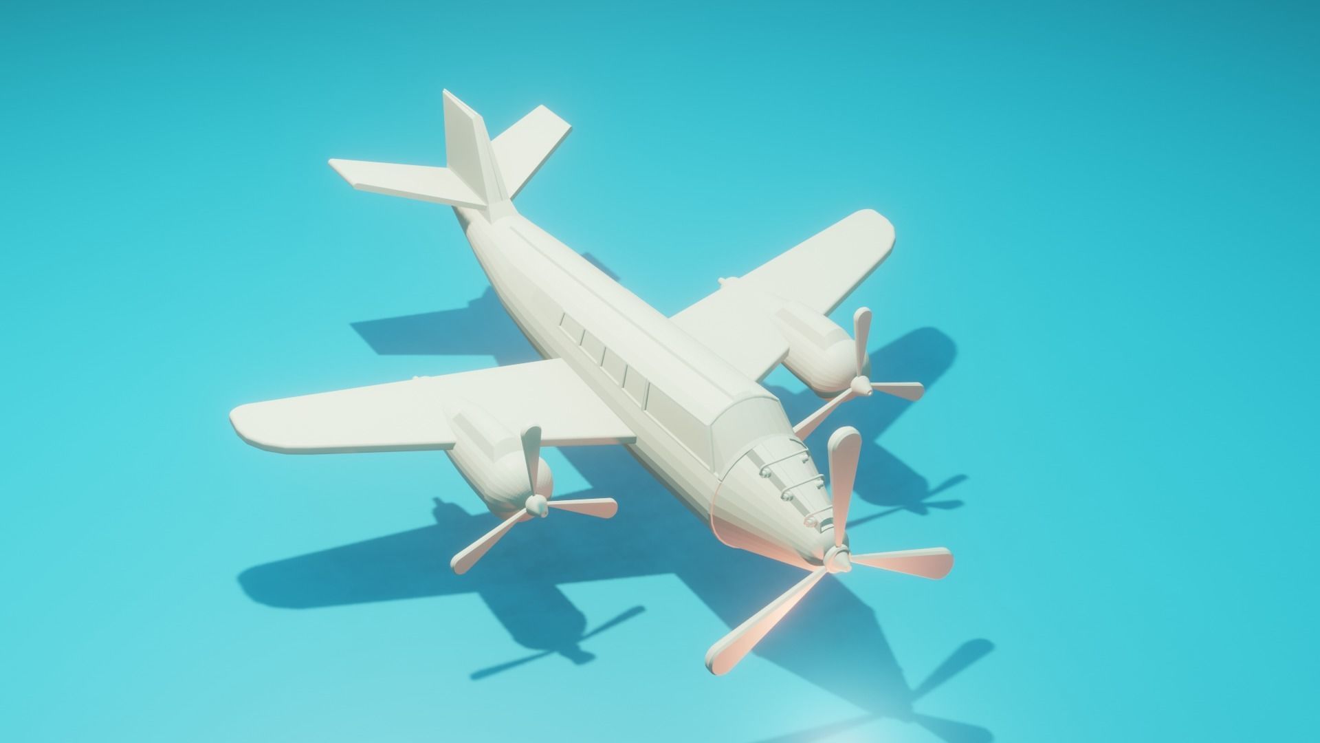 3D model Three propeller plane VR / AR / low-poly | CGTrader