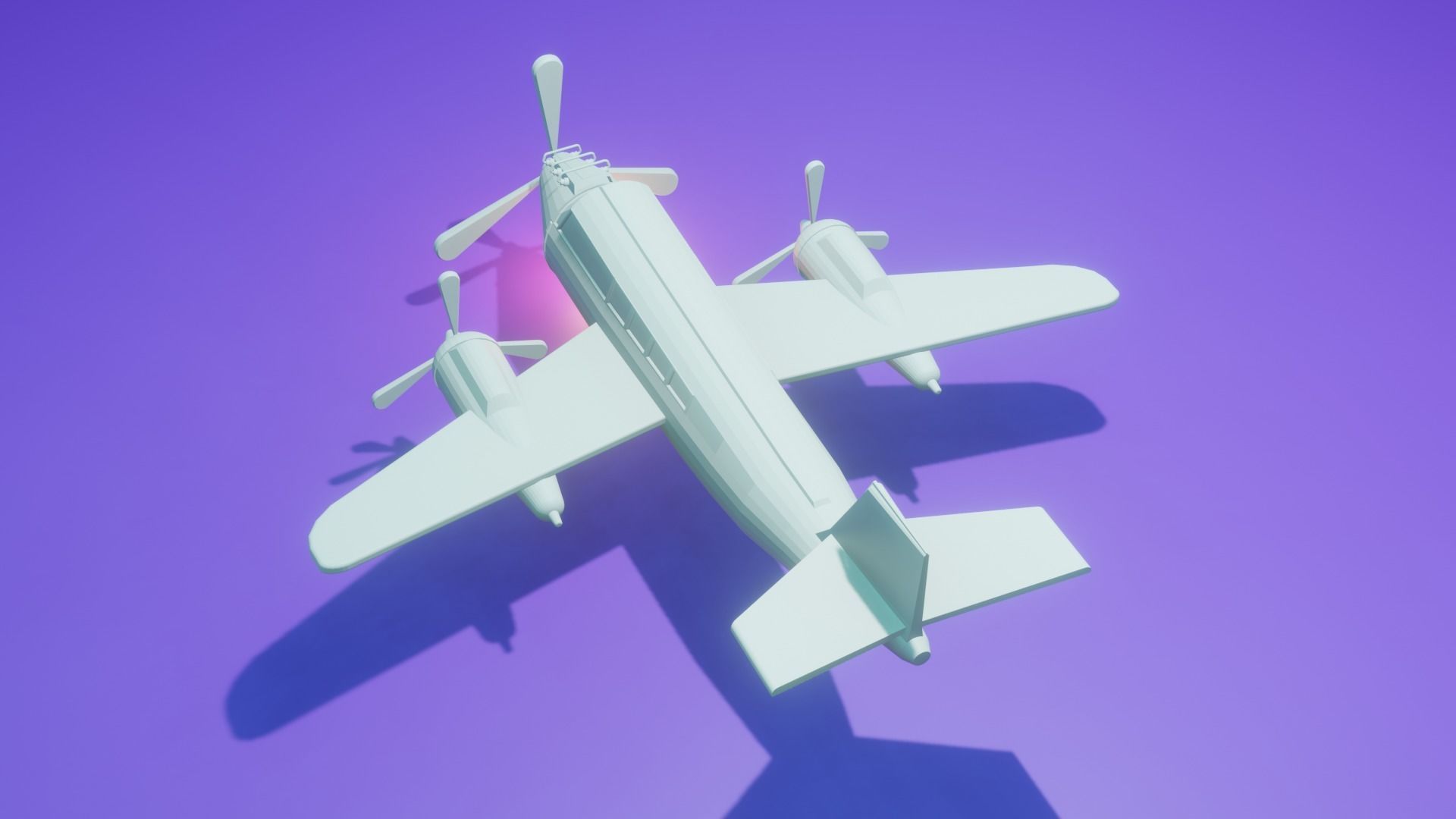 3D model Three propeller plane VR / AR / low-poly | CGTrader