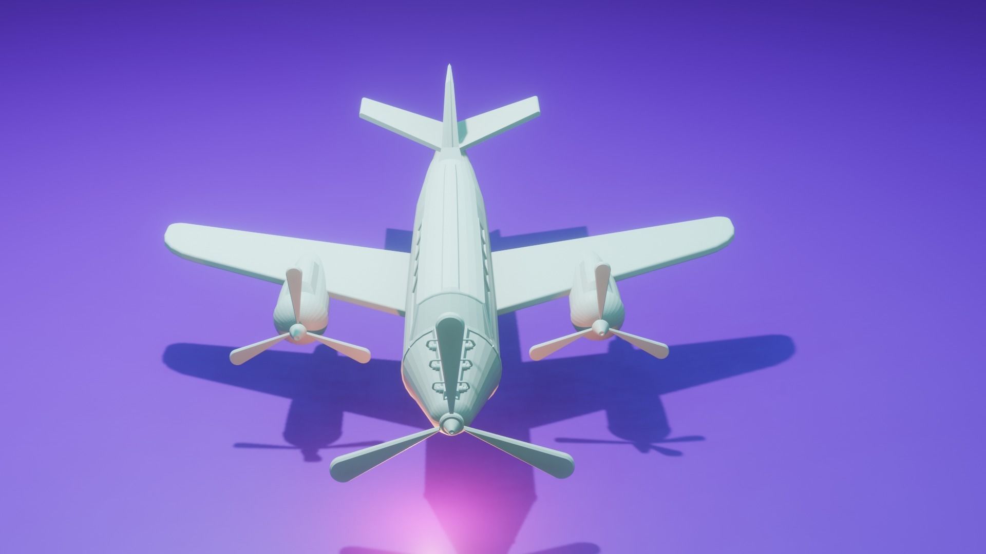 3D model Three propeller plane VR / AR / low-poly | CGTrader