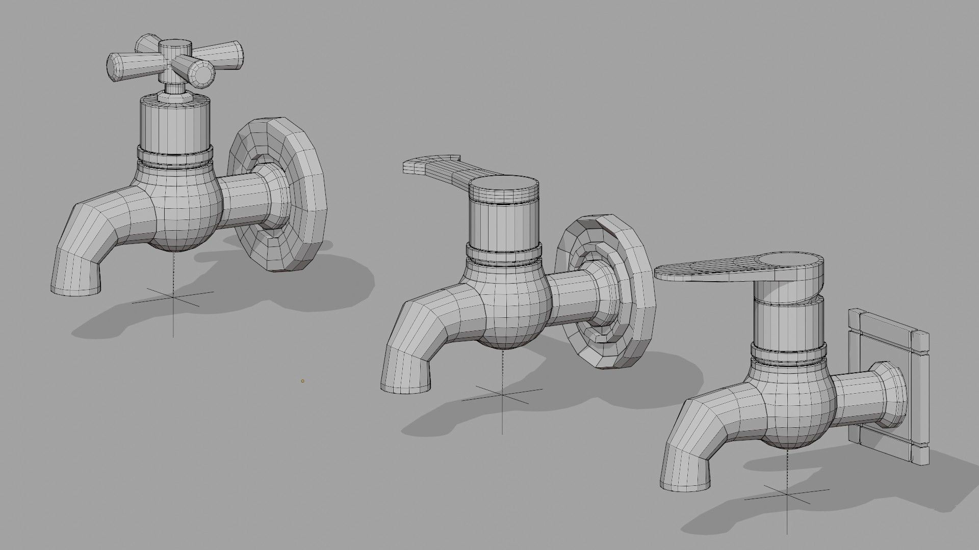 3D model Modern Bathroom Steel Tap Collection VR / AR / low-poly | CGTrader