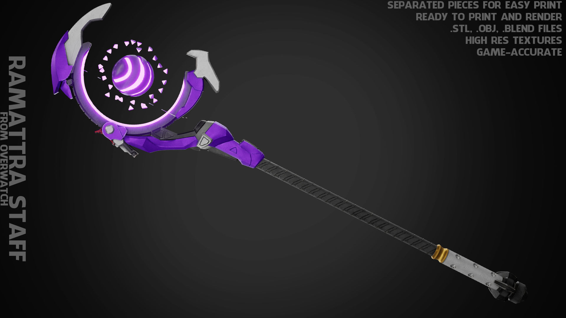 Overwatch 2 Ramattra Staff for Cosplay 3D model 3D printable | CGTrader