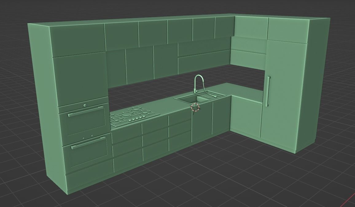 Kitchen in the interior free 3D model | CGTrader