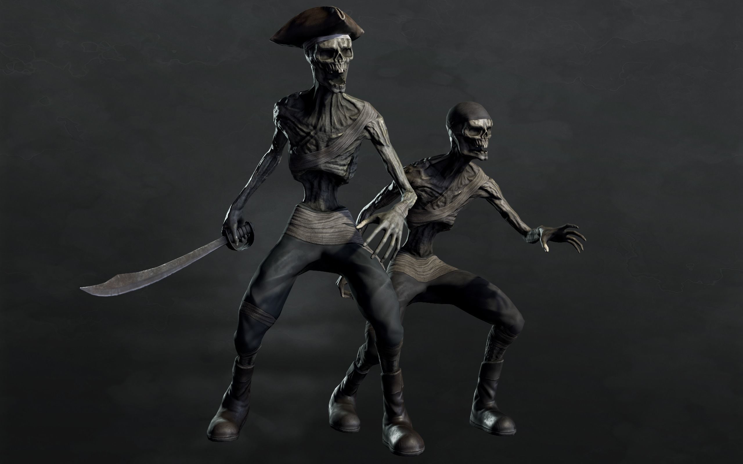 3D model Dead Pirate Creep - Animated Lowpoly Character VR / AR / low ...