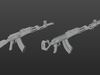 3D model Sci-fi Classic AK rifles 3D models pack VR / AR / low-poly ...