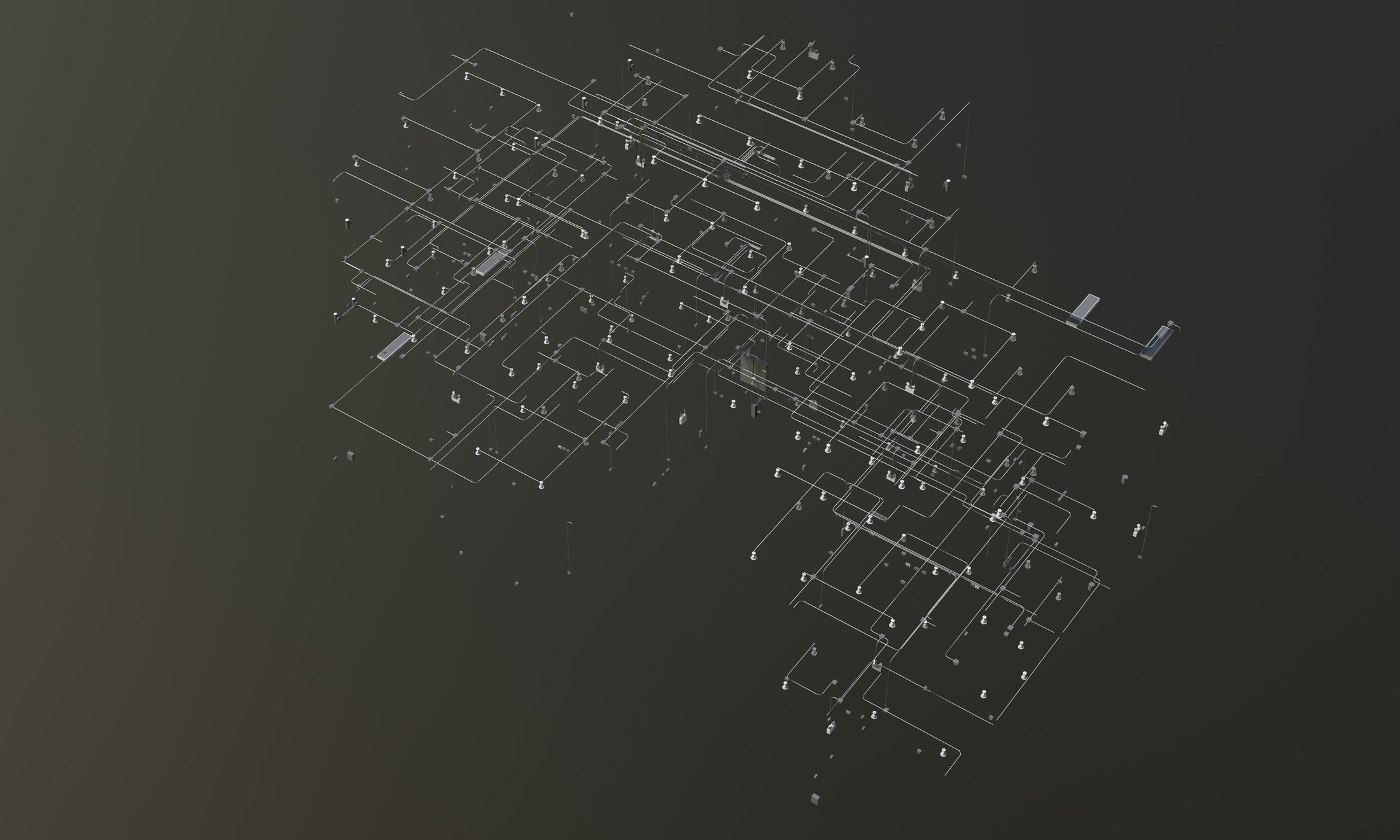 Electrical piping in building 3D model | CGTrader