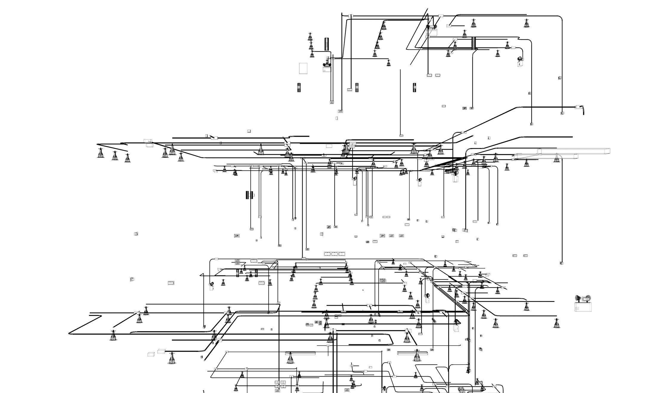 Electrical piping in building 3D model | CGTrader