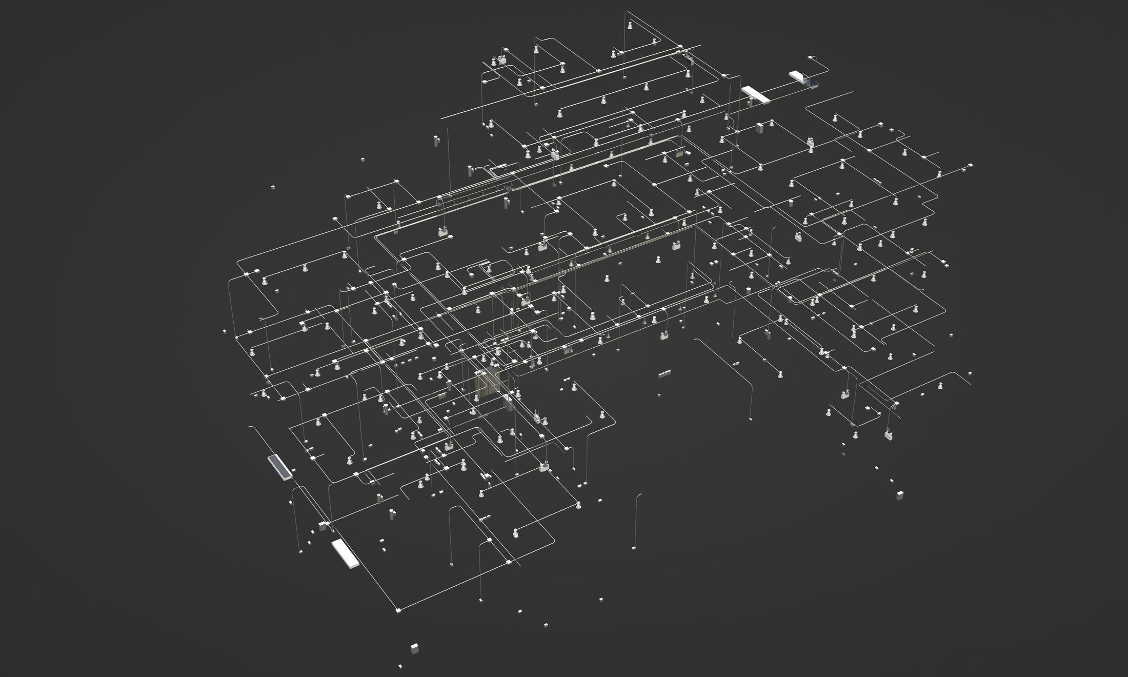 Electrical piping in building 3D model | CGTrader