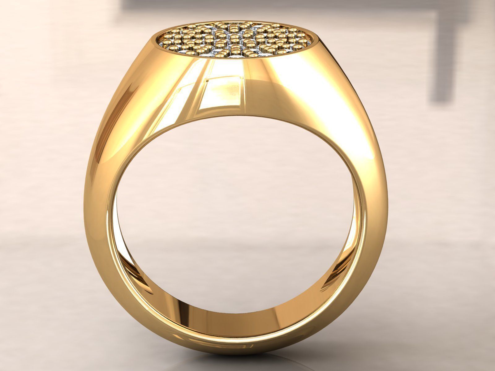 Signet Ring Pave 3D model 3D printable | CGTrader
