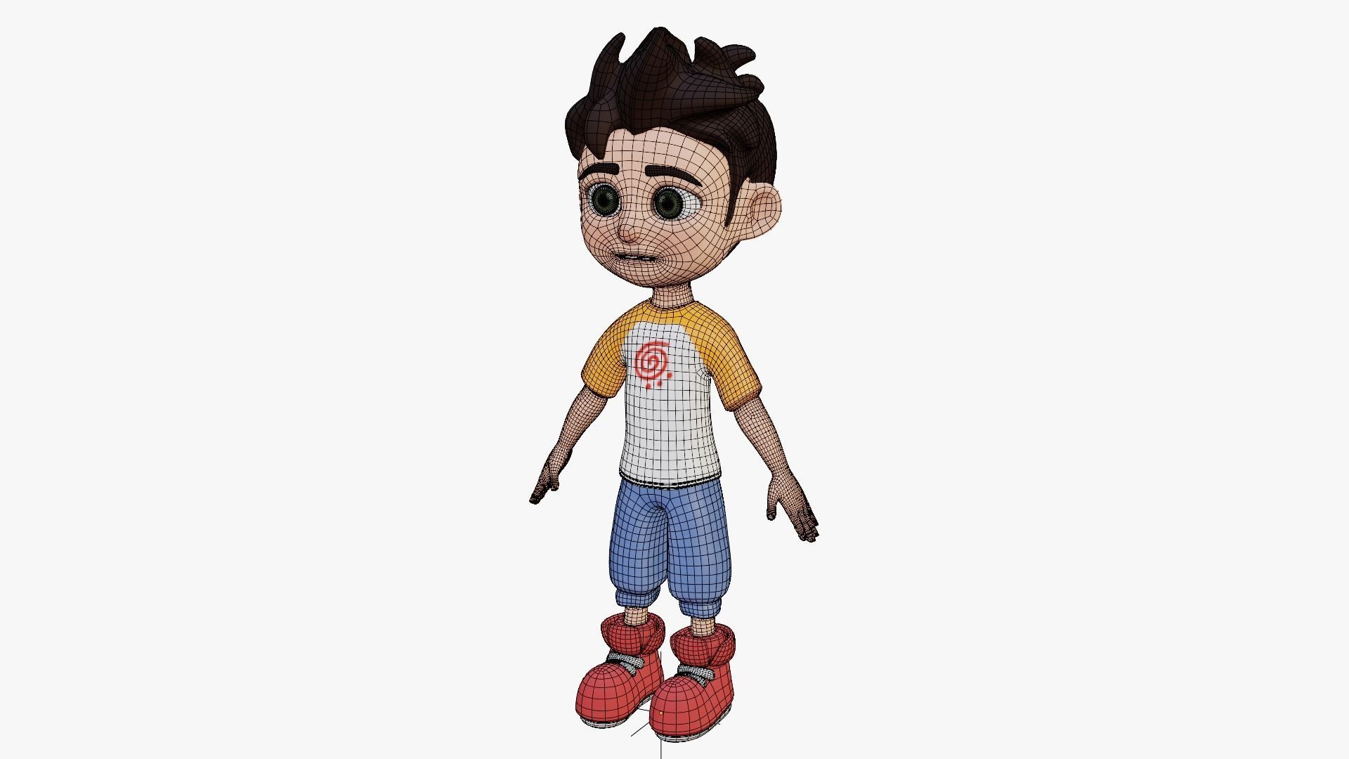 3D model Boy - cartoon character rigged 3d model for Blender VR / AR ...