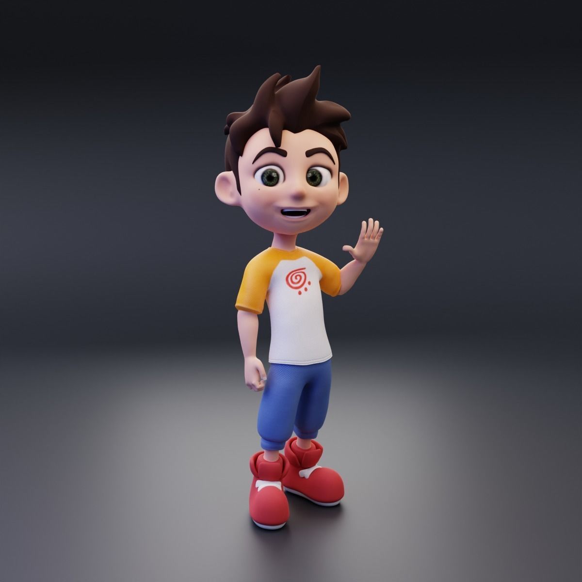 3D model Boy - cartoon character rigged 3d model for Blender VR / AR ...