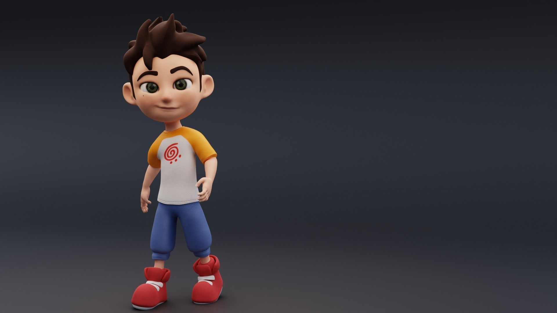 3D model Boy - cartoon character rigged 3d model for Blender VR / AR ...