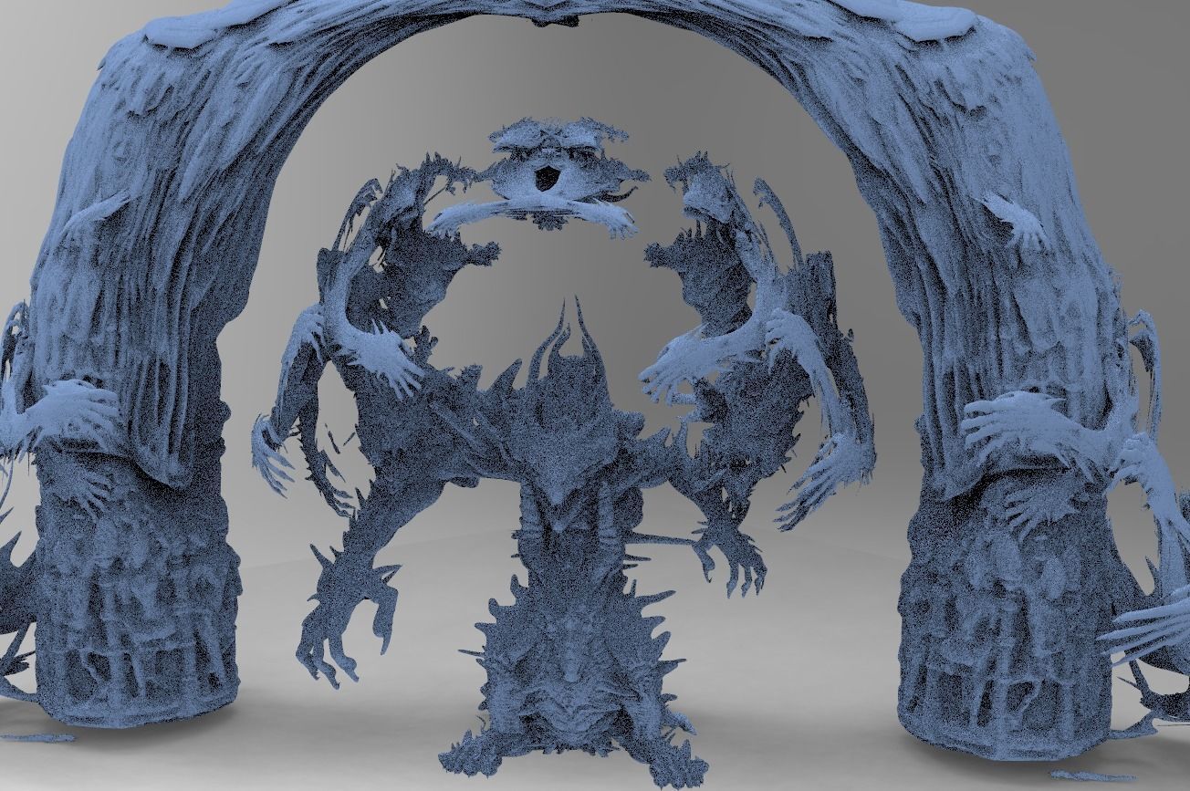 Demon Hand Sculpture large gateway sculpture 3D model | CGTrader