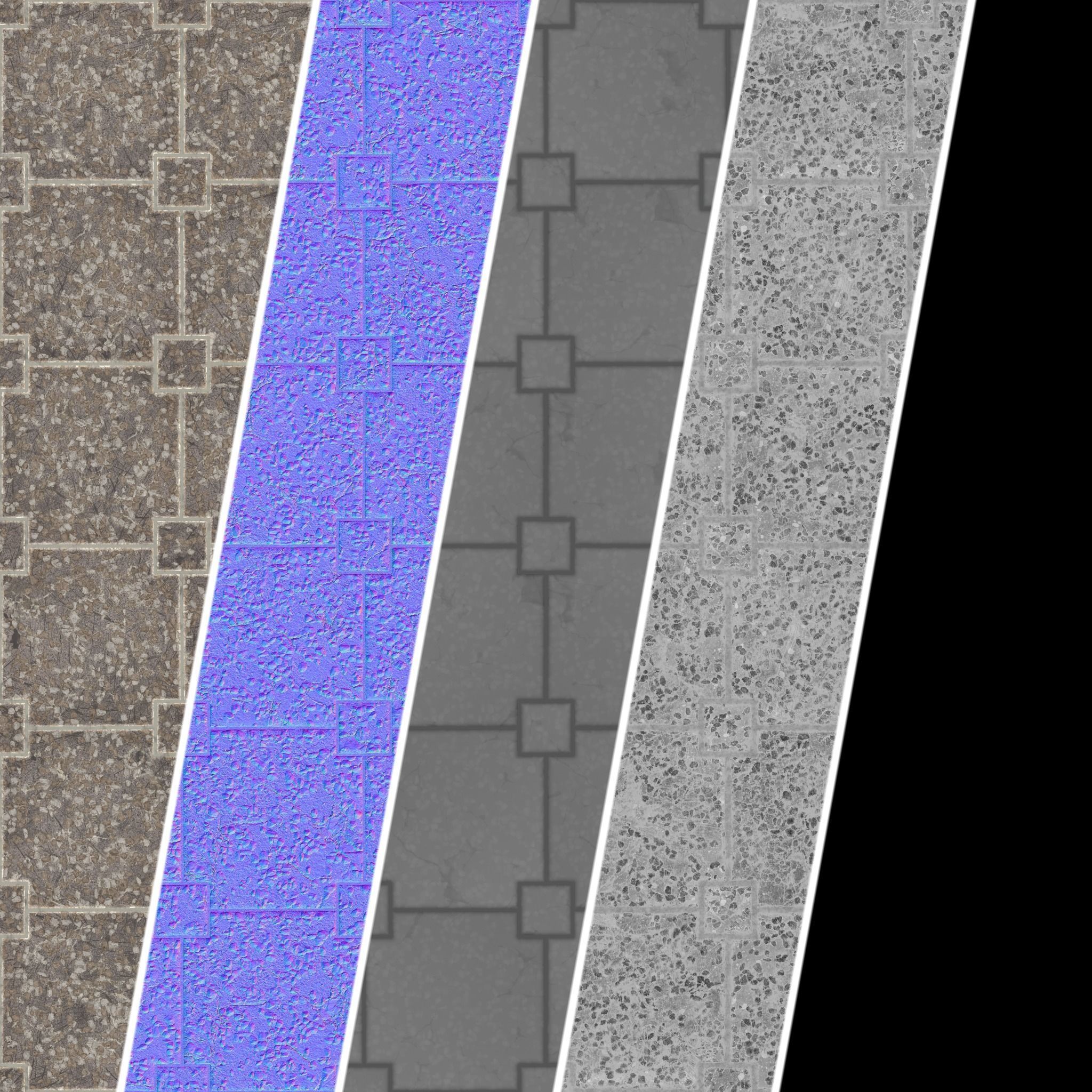 Texture Tile Materials 30- Concrete Tiling By Gravel Sbsar Pbr Seamless ...