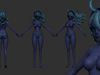 3D model 5 Base Meshes Girl Character High and VR / AR / low-poly ...