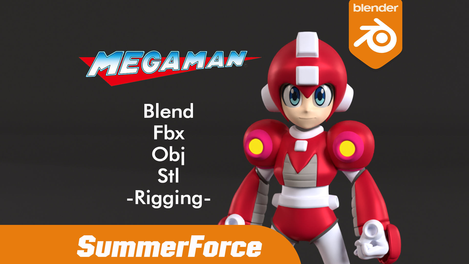Power MegaMan - Megaman 6 3D model rigged | CGTrader