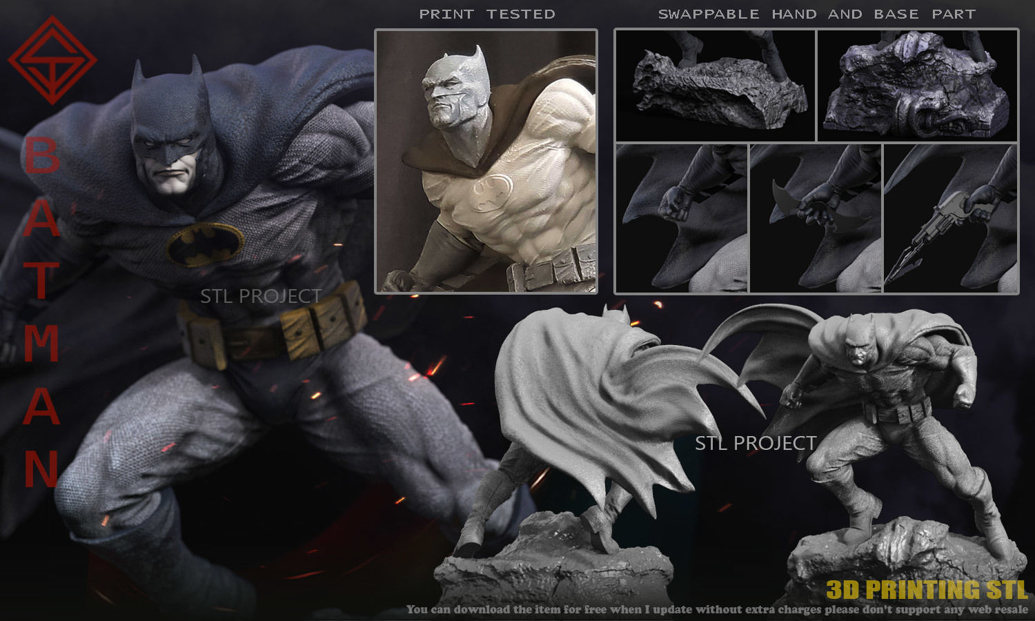 Batman 3D model 3D printable | CGTrader