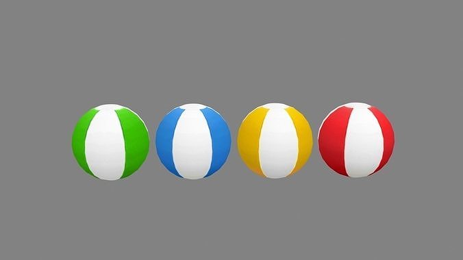 3D model 4 colored volleyballs VR / AR / low-poly | CGTrader