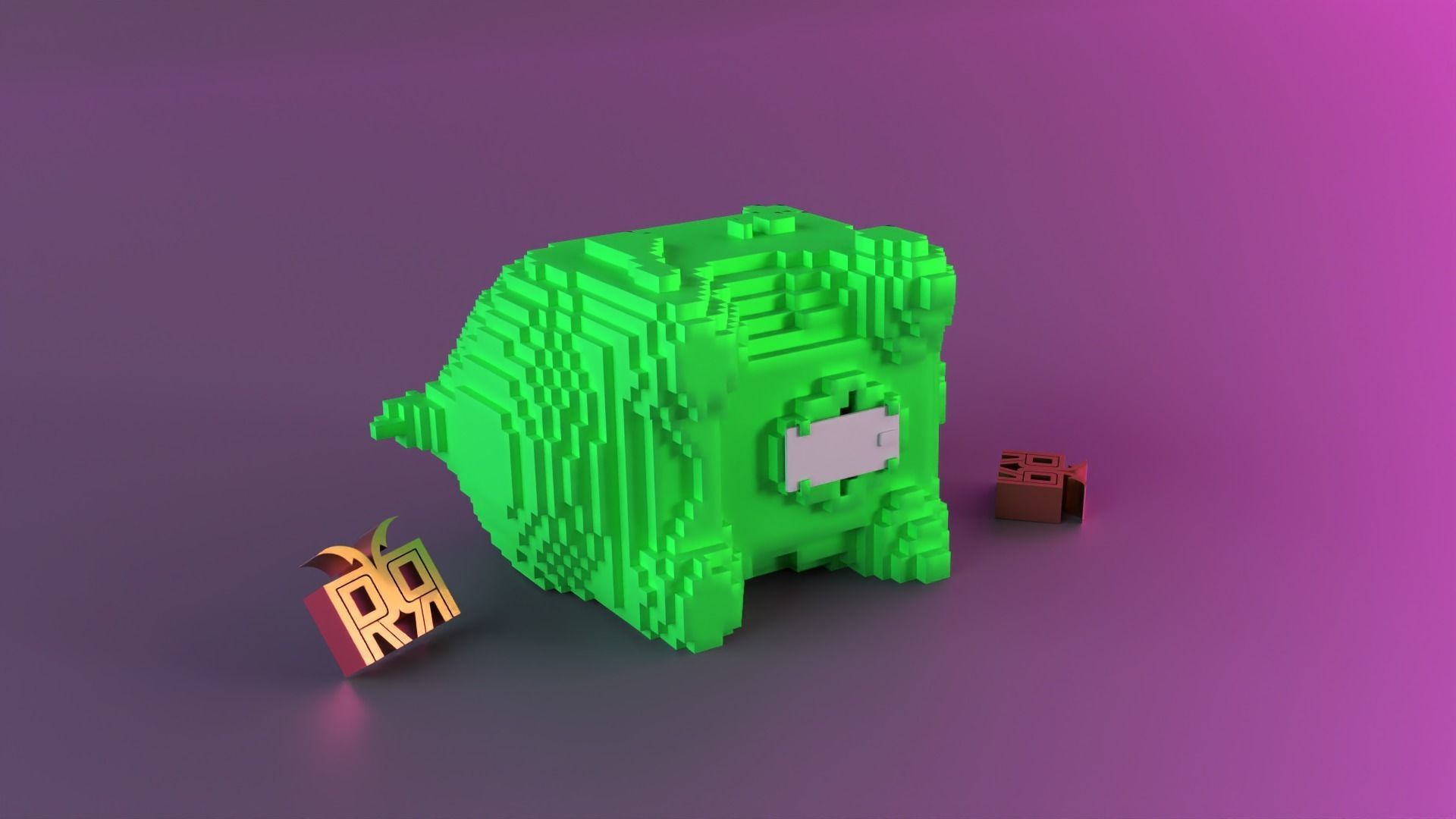 Voxel piggy bank free 3D model 3D printable | CGTrader
