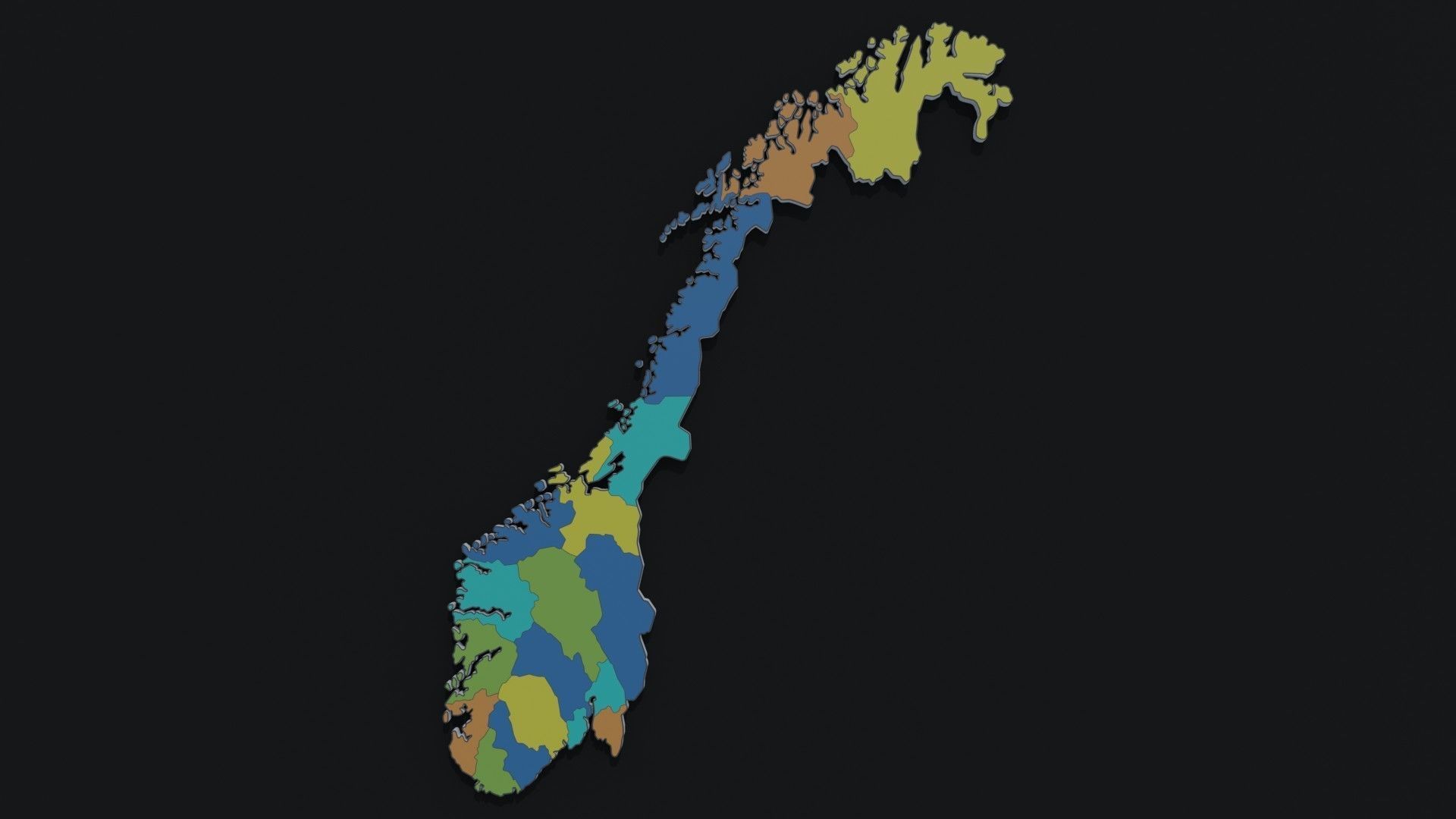 Political Map of Norway 3D model | CGTrader