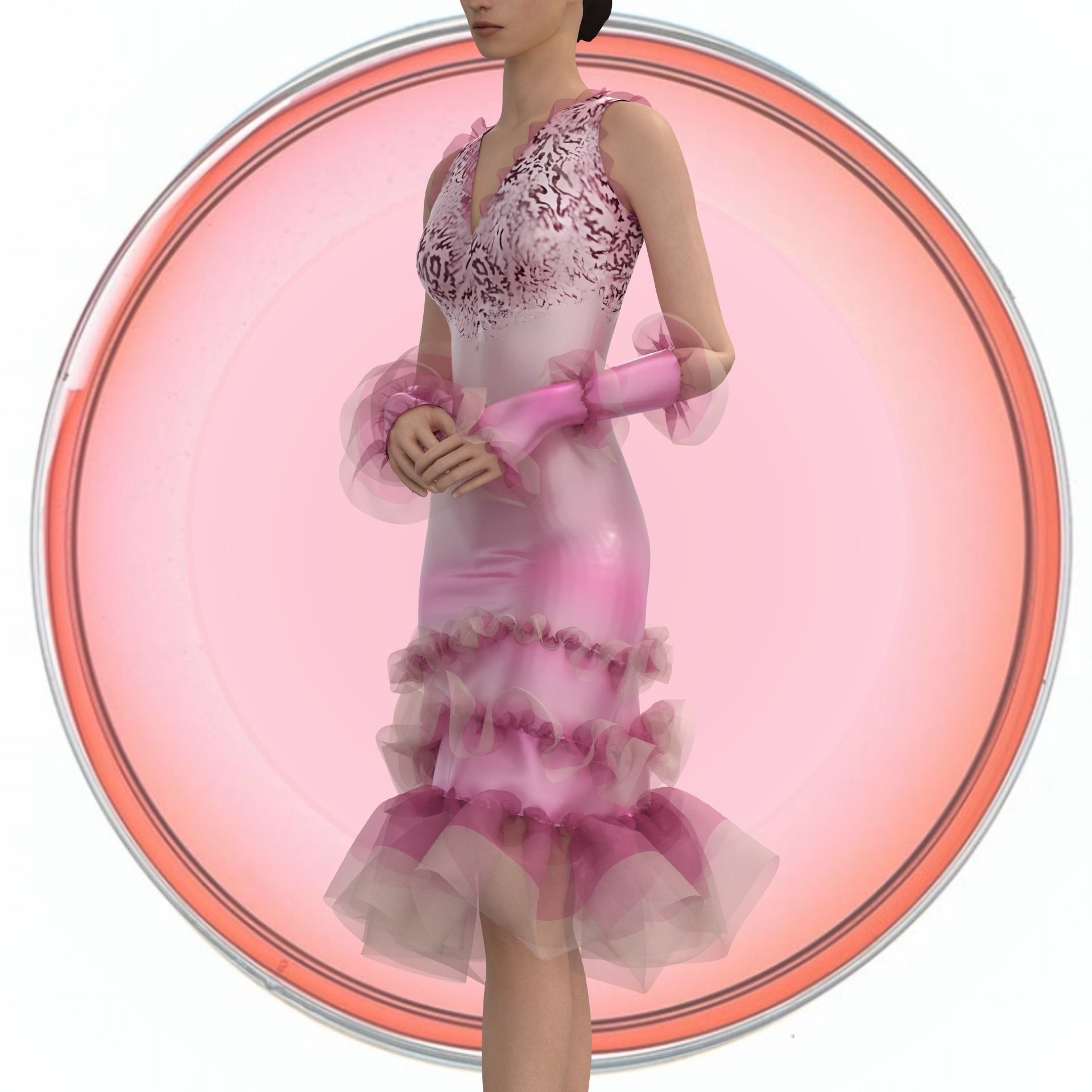 bacteria inspired Dress 3D model | CGTrader