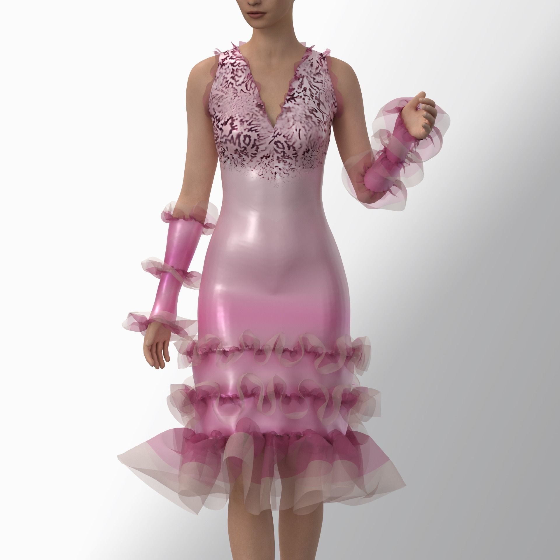 bacteria inspired Dress 3D model | CGTrader