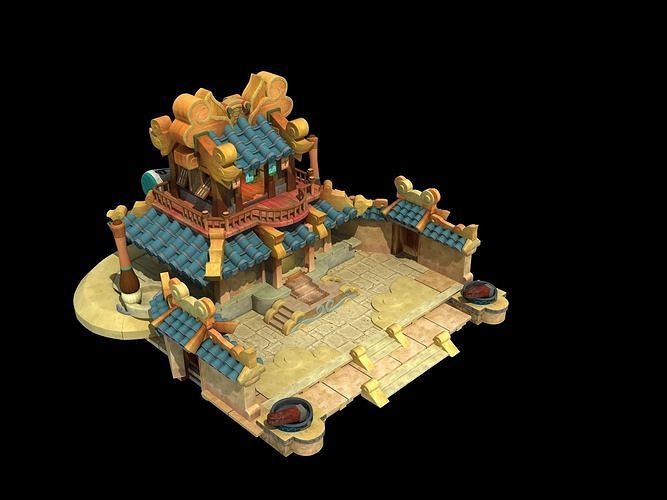 Cartoon Fantasy Architecture 3D model | CGTrader