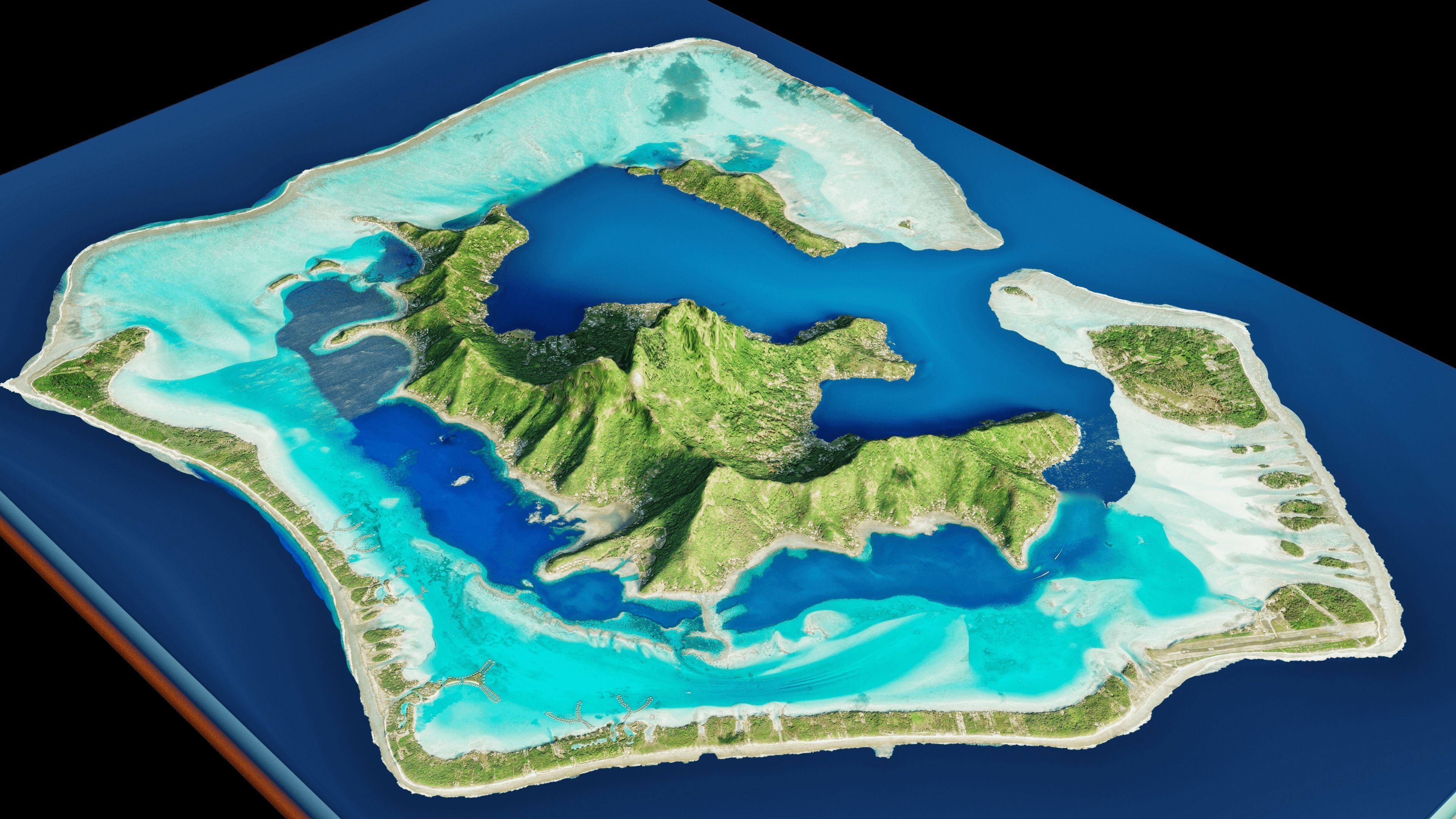 Bora Bora 3d model terrain 3D model | CGTrader