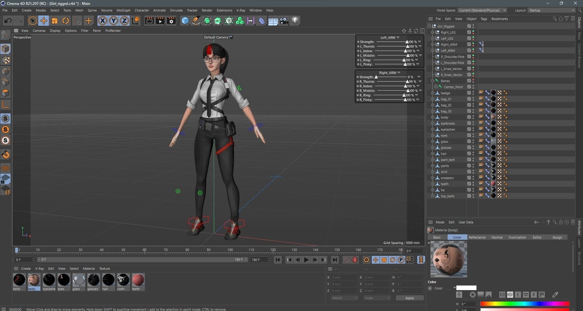 Stylized Strictly Dressed Girl Character 3D model | CGTrader