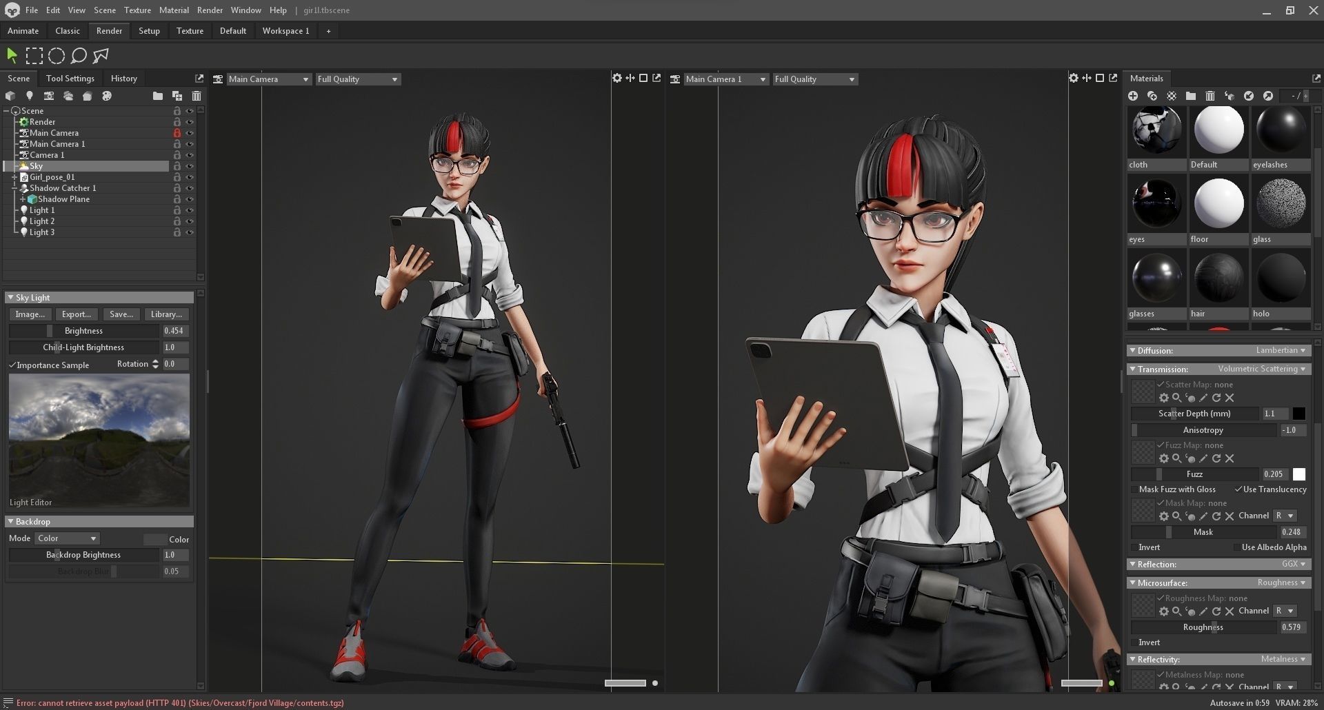 Stylized Strictly Dressed Girl Character 3D model | CGTrader